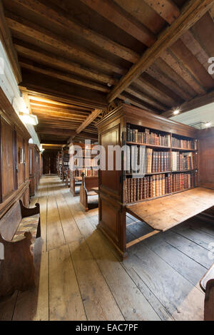 Wells Cathedral, Somerset, UK. The Chained Library, built in the 15c ...