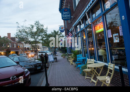 Dusk on the main street in Lewes, Sussex County Delaware USA Stock ...
