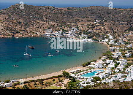 Vathi in Sifnos is one of the largest sandy beaches Stock Photo - Alamy