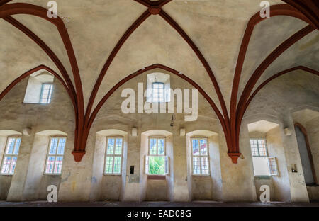 The monks dormitory of Kloster Eberbach monastery in the Rhine region ...