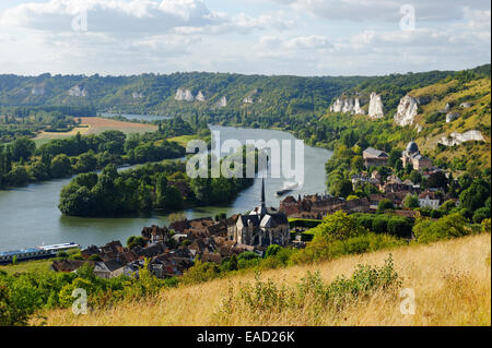 Les Andelys,River Seine,Town Centre,Town Hall,Church,"Plus Beaux Village" Normandy,France Stock ...