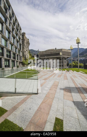 Landmark of Andorra La Vella, capital of Andorra Stock Photo - Alamy