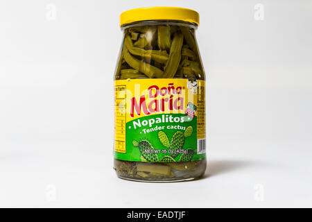A jar of Dona Maria Nopalitos (pickled cactus leaf) available at most ...
