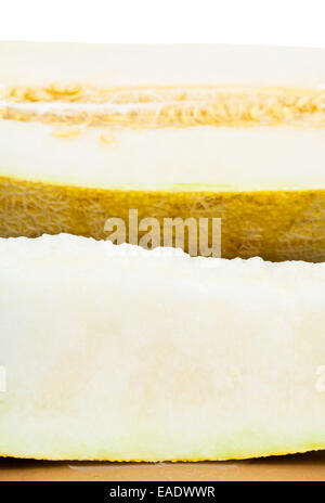 A close up white torpedo melon fruit texture background mock-up Stock ...