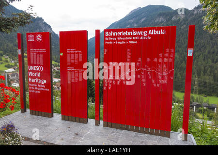 UNESCO Weltkulturerbe, Rhätische Bahn, Bahnhof Filisur, Bahnhöfli ...