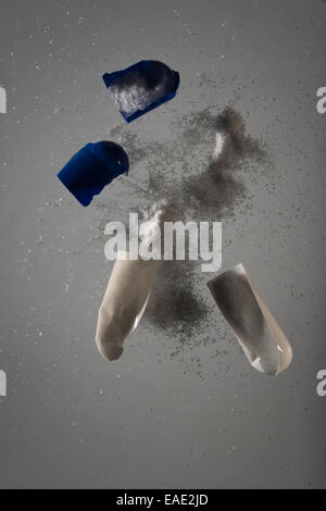Pain relief contents of broken drug capsule scattered out revealing ...