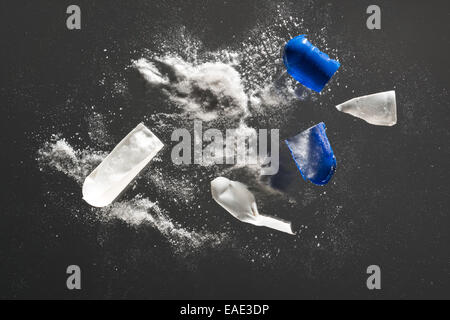 Pain relief contents of broken drug capsule scattered out revealing ...