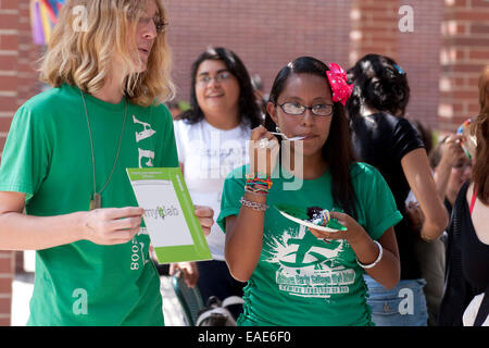 Students outside Achieve Early College High School in McAllen, Texas on ...