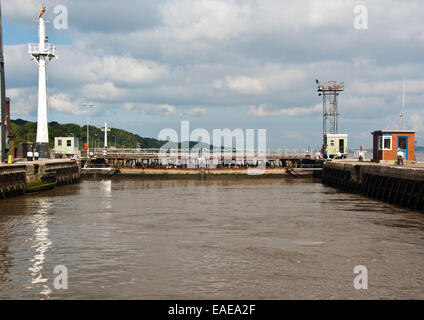 Lock gates for the Manchester Ship Canal at Latchford, Warrington ...