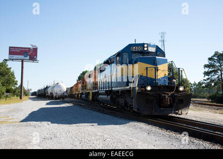 RCPE locomotive pulling a Bay Line Railroad loco Panama City Florida ...