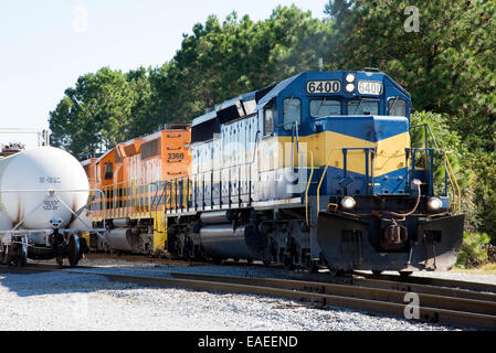 RCPE locomotive pulling a Bay Line Railroad loco Panama City Florida ...
