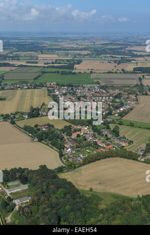 An aerial view of the Suffolk village of Blundeston, near Lowestoft ...