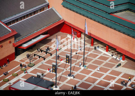 Aerial view British Library, Kings Cross-St.Pancras Stations, looking ...