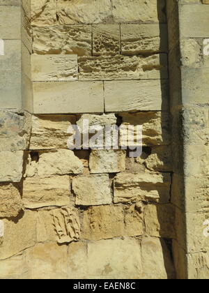 Ancient Limestone wall with weathering and pollution effect Stock Photo ...