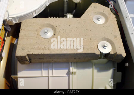 washing machine internal stabilizing concrete weight Stock Photo - Alamy