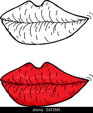 Illustration of Dry and Chapped Lips Stock Photo - Alamy