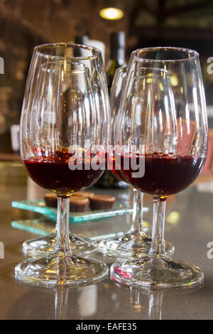 glasses of ruby port wine Stock Photo - Alamy