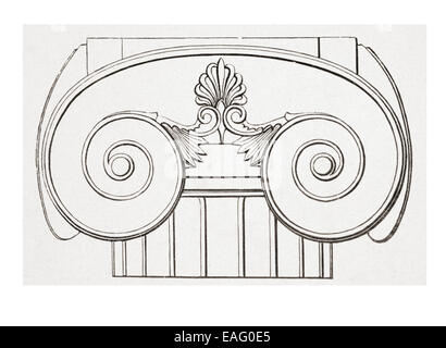 A Greek Ionic capital Stock Photo - Alamy