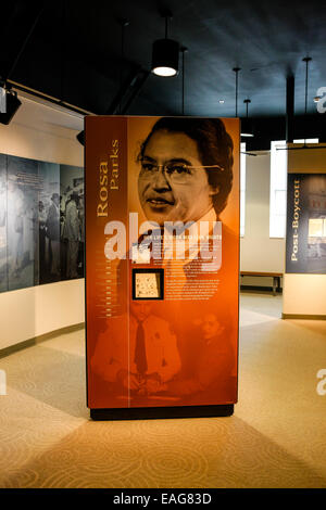 Civil Rights history exhibition inside the Rosa Parks Library and ...
