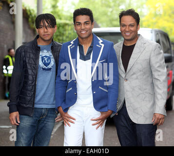 3T outside the ITV Studios today Featuring: 3T Where: London, United ...
