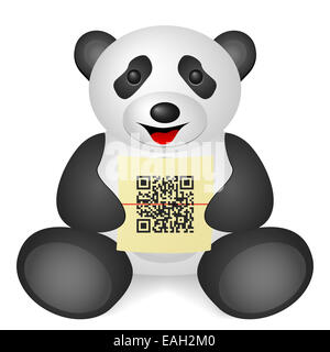 Teddy bear QR code on a white background. Vector illustration Stock ...
