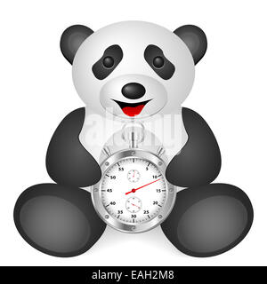 Teddy bear stopwatch on a white background. Vector illustration Stock ...