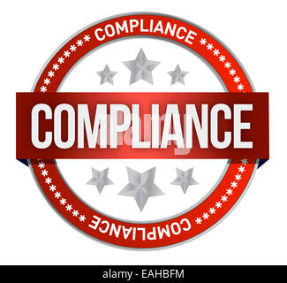 Compliance red vintage seal isolated on white Stock Photo - Alamy