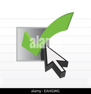 Illustration of computer mouse with cursor and a check mark Stock Photo ...