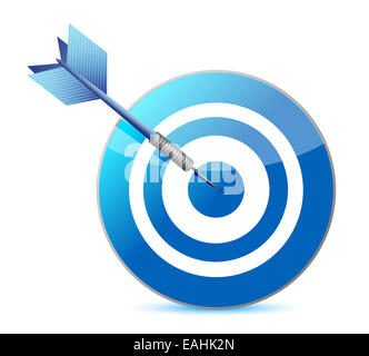 Dart needle hit at the center of target with recycle symbol. 3D ...