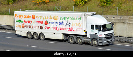 Tesco Supermarket, vehicle, articulated, lorry, transporter, England ...