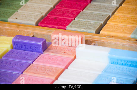 Assorted bars of various flavored soaps Stock Photo - Alamy