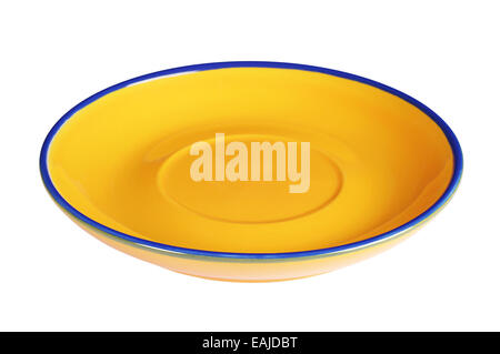 Yellow empty plate isolated Stock Photo - Alamy