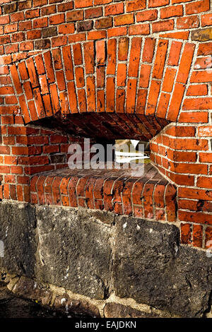 The wall of the old German Fort with embrasure Stock Photo - Alamy