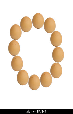 eggs as the number zero isolated on white Stock Photo - Alamy