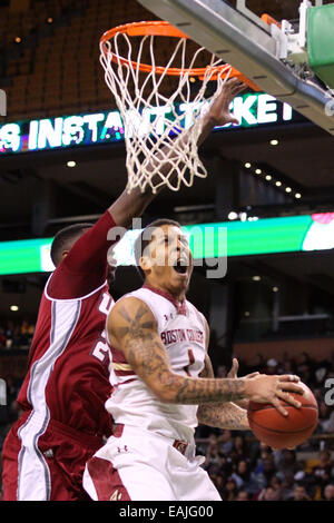 TD Garden. 16th Nov, 2014. Northeastern Huskies guard Devon Begley (20 ...