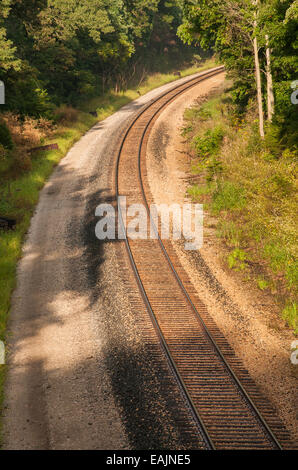 Main line train track switches and yard Stock Photo - Alamy