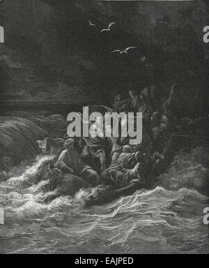 Illustration of Jesus Christ Stilling the Tempest (Mark IV.39) from the ...
