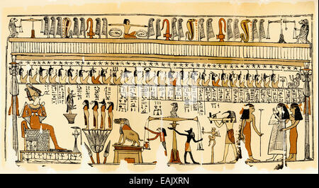 Judgement of the dead before Osiris - from Egyptian Book of the Dead ...