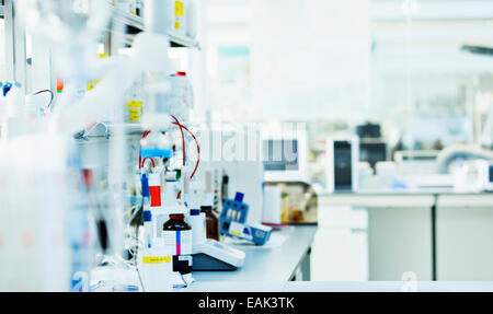 Nobody in scientific laboratory with research instruments for ...