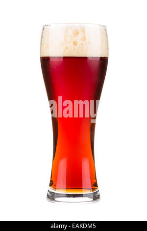 Mug of frosty dark red beer with foam Stock Photo - Alamy