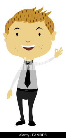 Approval, ok, sign, good, success concept. Hand drawn man is showing ...