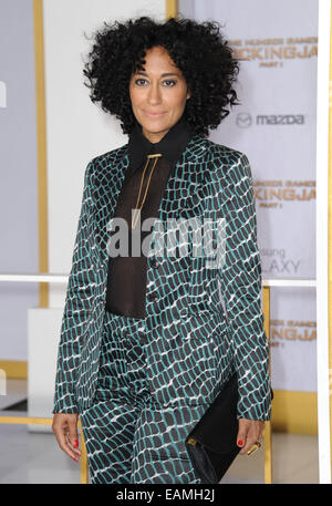 Tracee Ellis Ross attending "The Hunger Games: Mockingjay - Part 1 ...