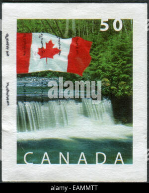 CANADA - CIRCA 2005: stamp printed by Canada, shows Flag and Lower Fort ...
