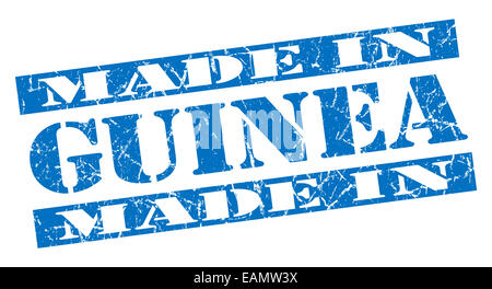 Guinea blue square grunge vintage isolated stamp Stock Photo - Alamy