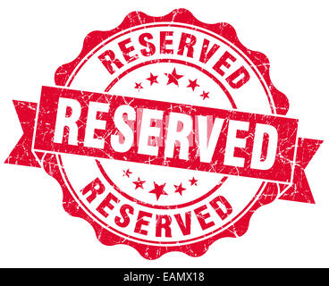 reserved red round grunge stamp on white Stock Photo - Alamy