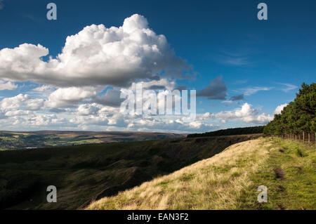 Coombes edge in Charlesworth near Glossop, Derbyshire. A sunny summer ...