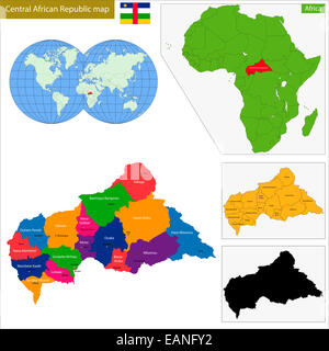Central Africa region, political map. Area with borders. Core region of ...