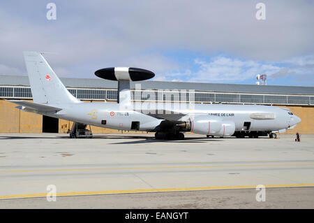 AWACS Boeing E-3F French Air Force Armee de L'air flying overhead Stock ...