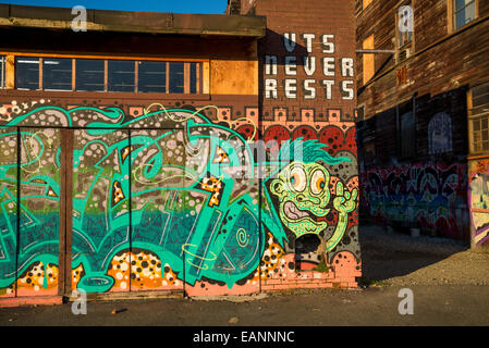 Back alley graffiti, East Vancouver, British Columbia, Canada Stock ...