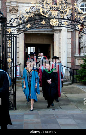 Worcester University graduation day - the academic procession from the ...